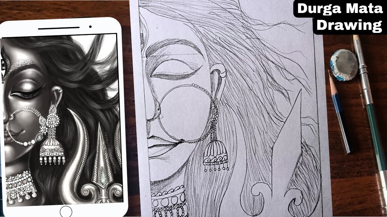 Durga Mata drawing 🙏 | Outline Tutorial | The Artist 🎨 - YouTube