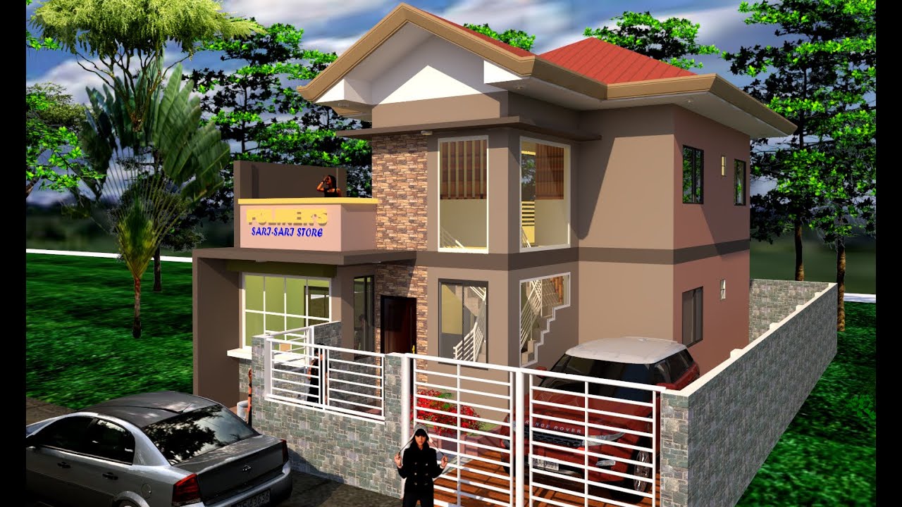 Two Storey Residence With Interior Design,Sari-Sari Store With Floor ...
