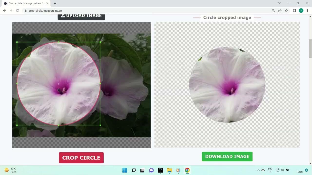 Crop circle in image Free online tool - imageonline.co - YouTube