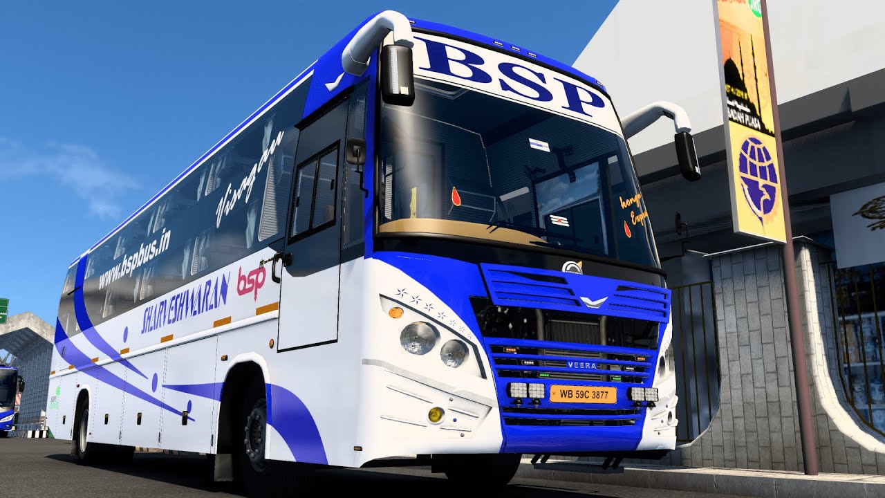 BSP Bus | First Class Sleeper Bus | Bharath Benz | ETS2 Bus Ride ...