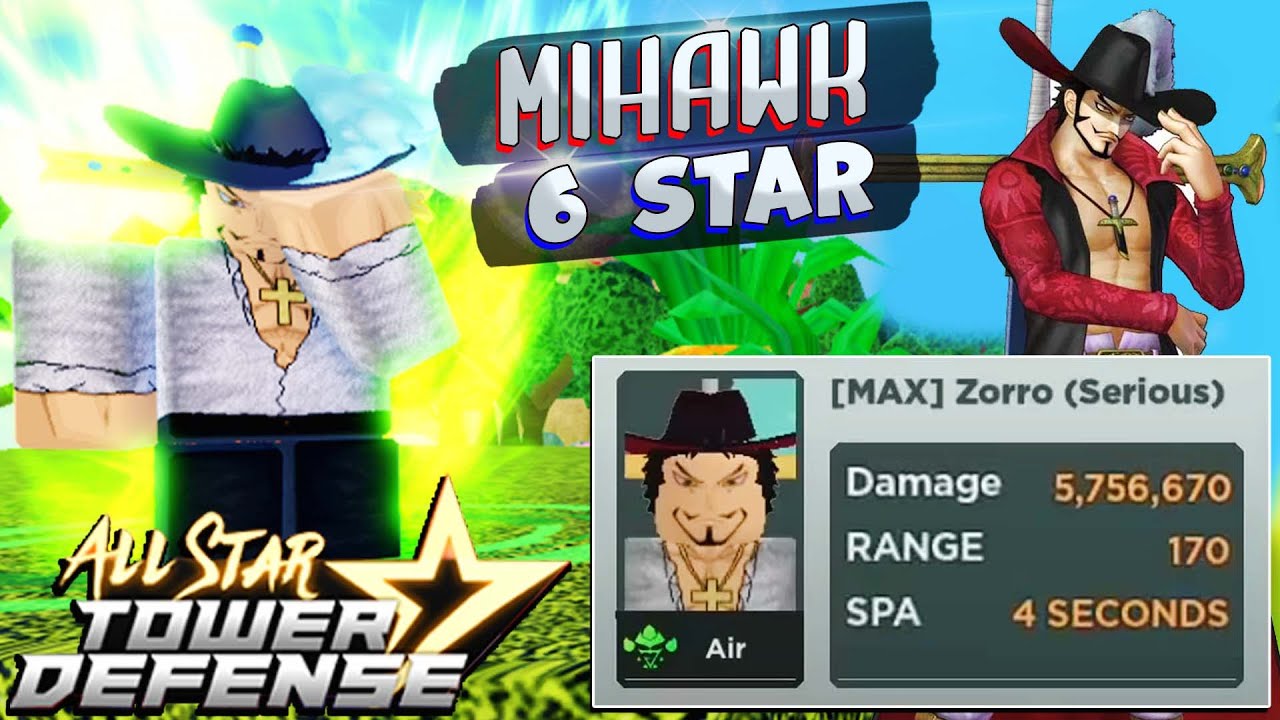 Zorro Mihawk 6 STAR - All Star Tower Defense Roblox - YouTube