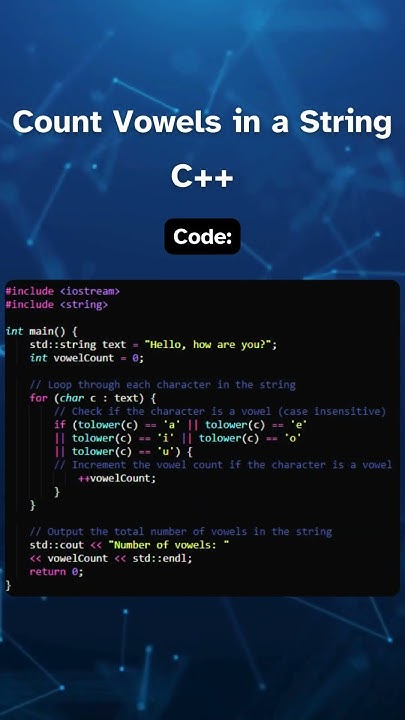 Count Vowels In C C Coder Vowels Coding Tutorial Programming