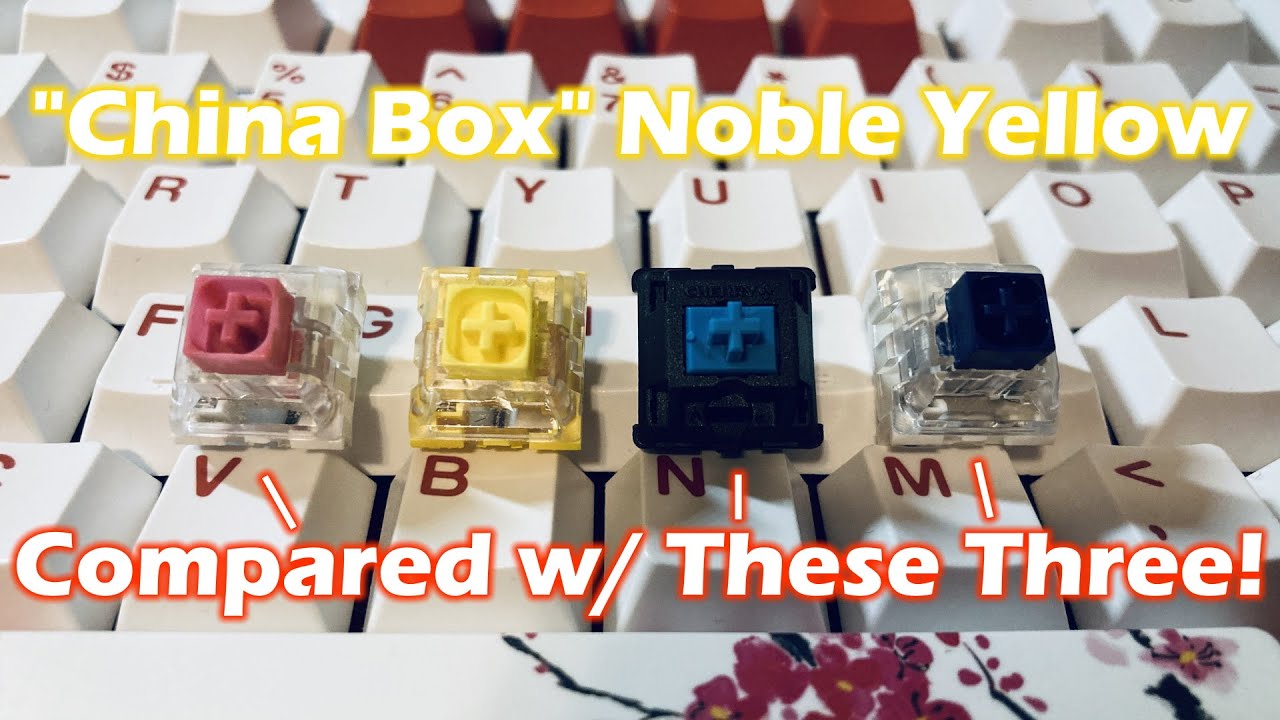 Kailh "China" BOX Noble Yellow Clickies (Stock/Lubed vs. BOX Pink/Navy ...
