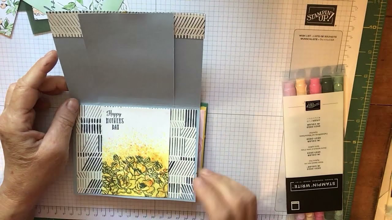 Spanner Panel or triple layer Bridge fold card using Hand penned cards ...