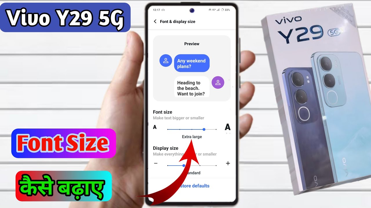 vivo y29 5g font size setting kaise kare | how to set font size in vivo y29 5g - YouTube