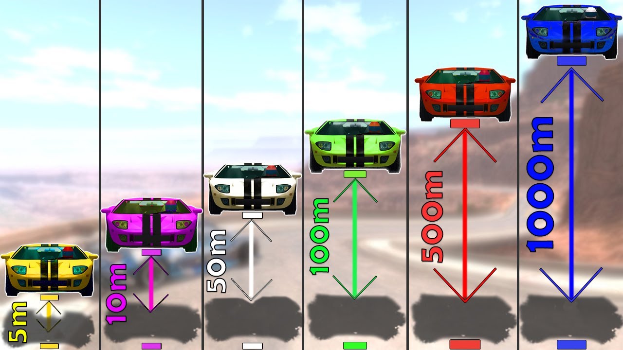 Cars vs Heights (Dropping Сars from Different Heights) | Beamng Drive ...