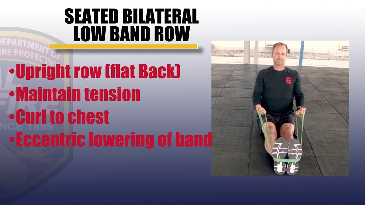 SEATED BILATERAL LOW BAND ROW - YouTube
