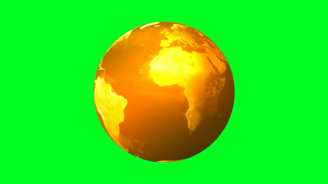 Animated Golden Earth Globe With Green Screen - YouTube