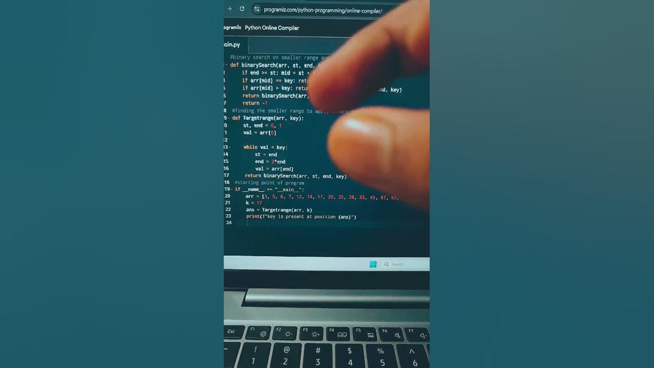 Search Element In Infinitely Sorted Array Using Python 🔍 Python Coding Algorithms Dsa