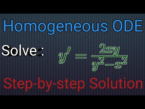 Solve: dy/dx= 2xy/(y^2-x^2)|| Homogeneous Differential equation ||ODE ...