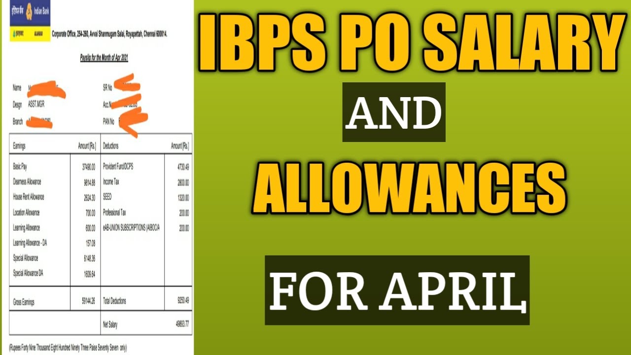IBPS PO SALARY AND ALLOWANCES FOR THE MONTH OF APRIL,IBPS PO SALARY ...
