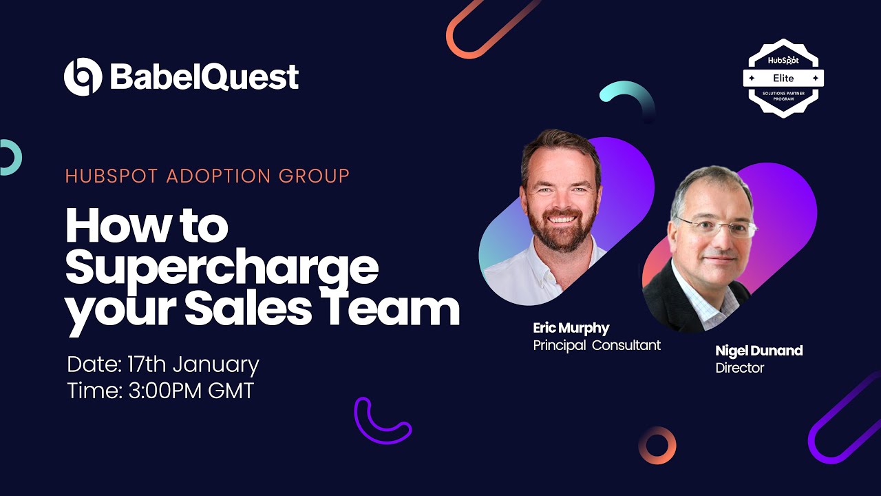 HubSpot User Group - CRM Adoption: How To Supercharge Your Sales Team - YouTube