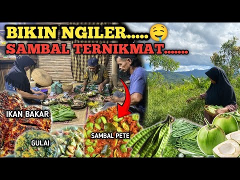 BUKA BERSAMA DI KEBUN | Masak Gulai Daun Singkong, Terong Balado, Ikan Bakar dan Sambal Petai