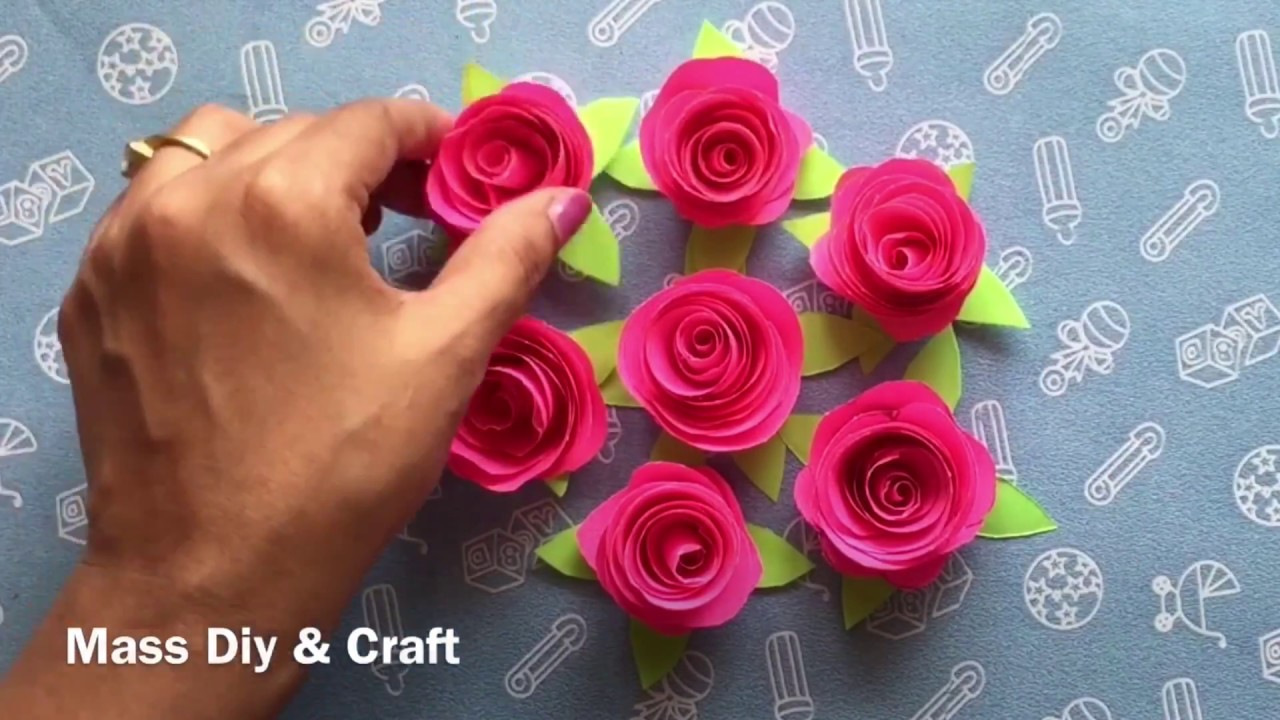 DIY Paper Rose Flower| how to make paper rose | red rose - ( MASS ...