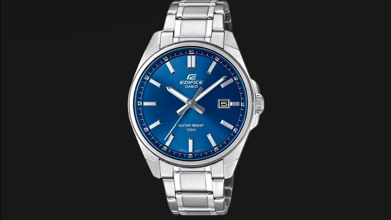 Edifice Casio Analog Blue Dial Silver Stainless Steel Body Men's Watch ...
