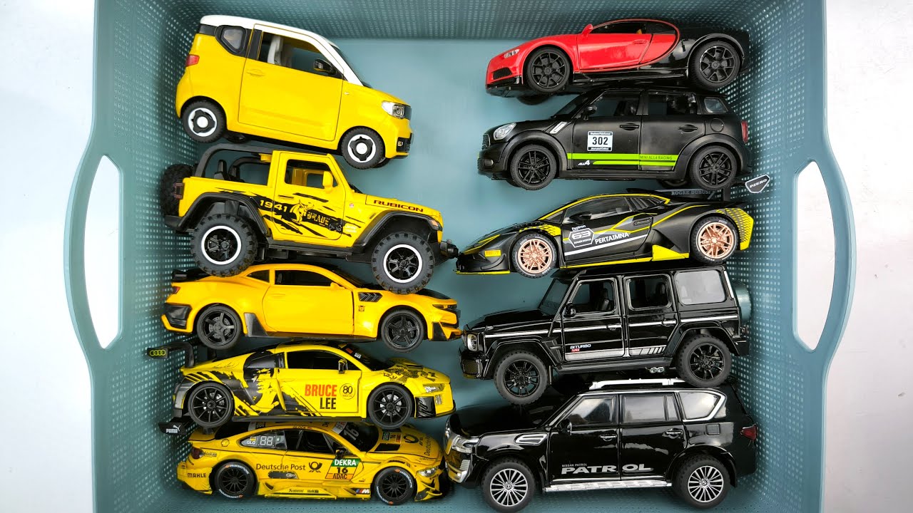 BOX FULL OF DIECAST CARS - Nissan Patron, Audi R8, Bugatti Chiron ...