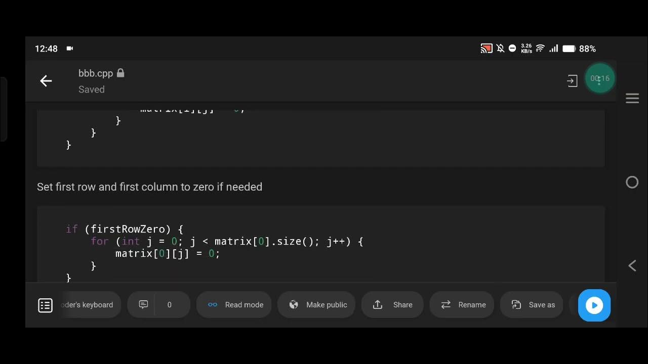 Set Matrix Zeroes Problem Solution in C++ | Efficient In-Place Algorithm - YouTube