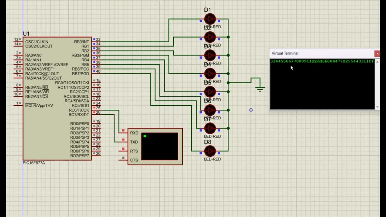 UART Communication protocol simulation | PIC16F877A Microcontroller - YouTube