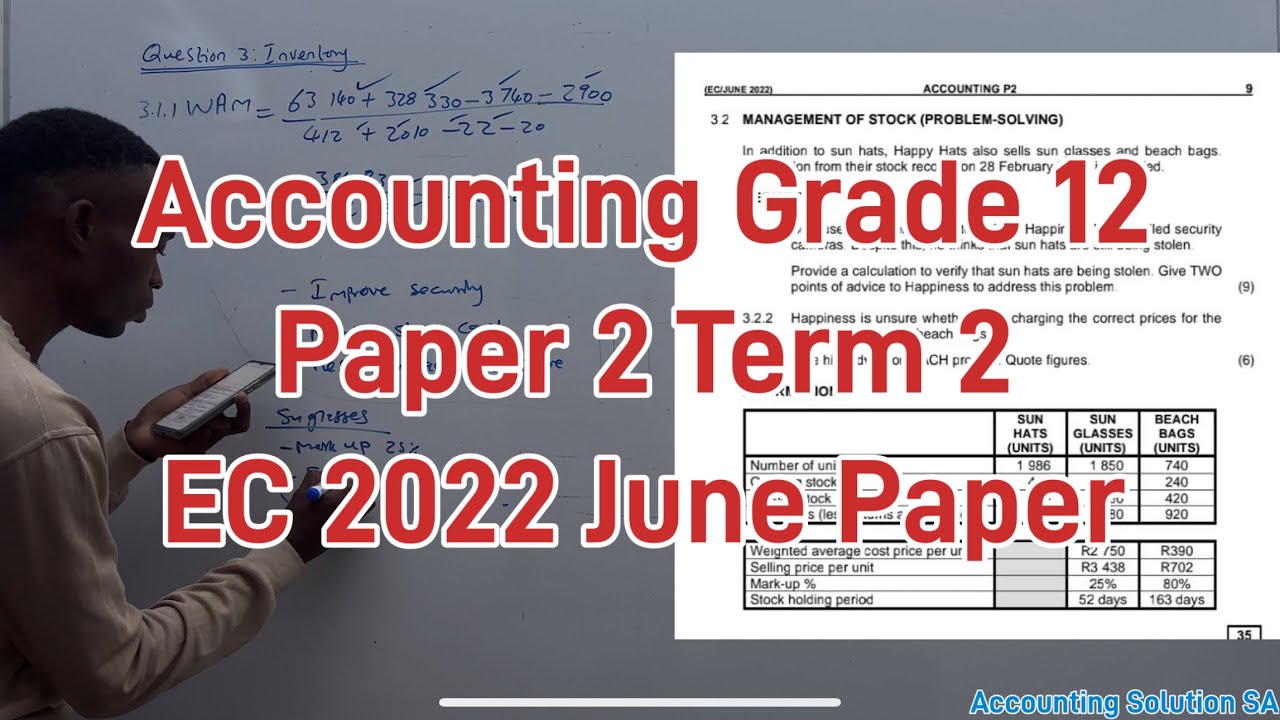 Grade 12 Accounting Term 2 | Inventory Valuation | EC June Exam Paper 2 ...