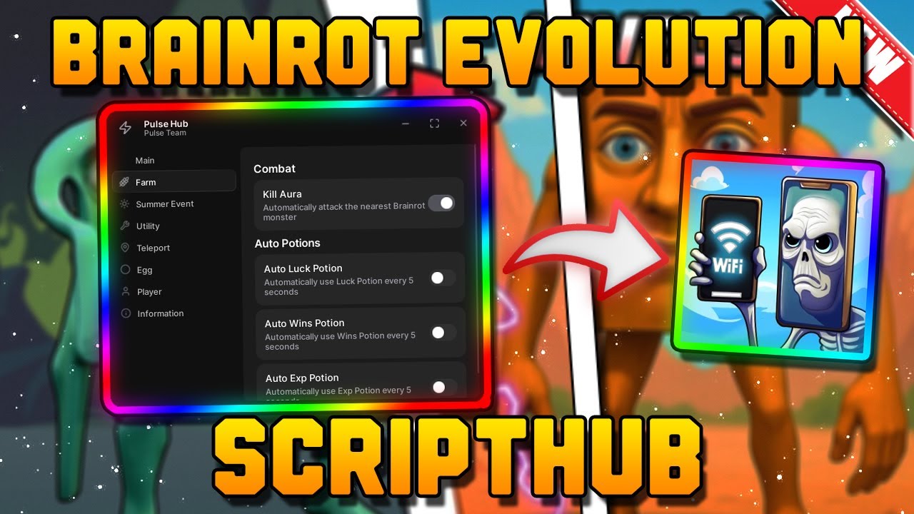 🔥 ScriptHub - Brainrot Evolution SCRIPT | Auto Farm - Auto Rebirth, Gamepass | Celular & PC ...