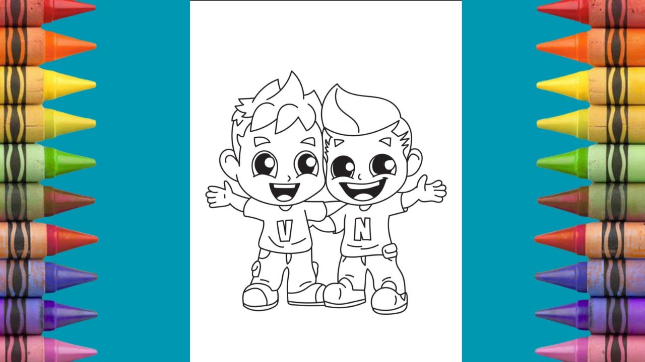 How to Color Vlad and Niki | Fun Kids Coloring Tutorial | Happy ...