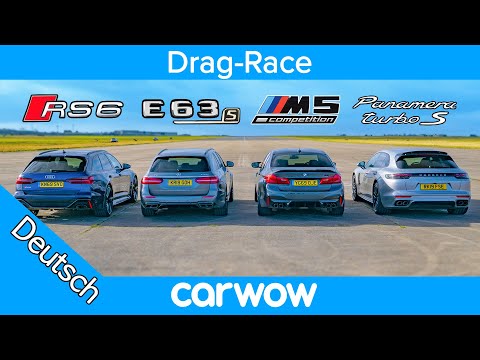 Audi RS6 vs. BMW M5 vs. AMG E63 S vs. Porsche Panamera - Drag-Race