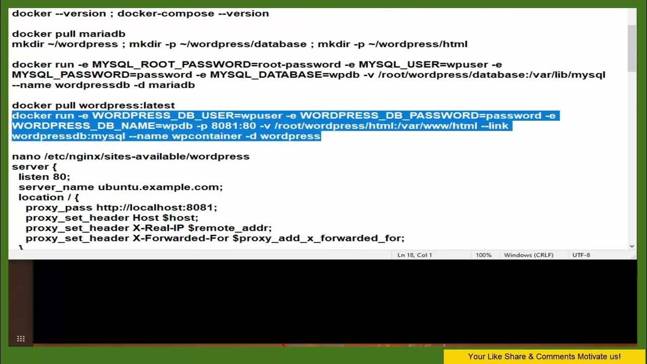 Dockerizing Wordpress with Nginx Web Server On Ubuntu 20.04 - YouTube