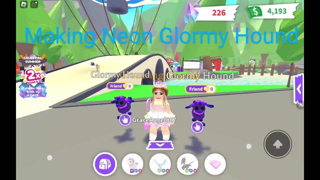 Roblox Adopt Me Making Neon Glormy Hound, Neon Starhopper, Neon ...