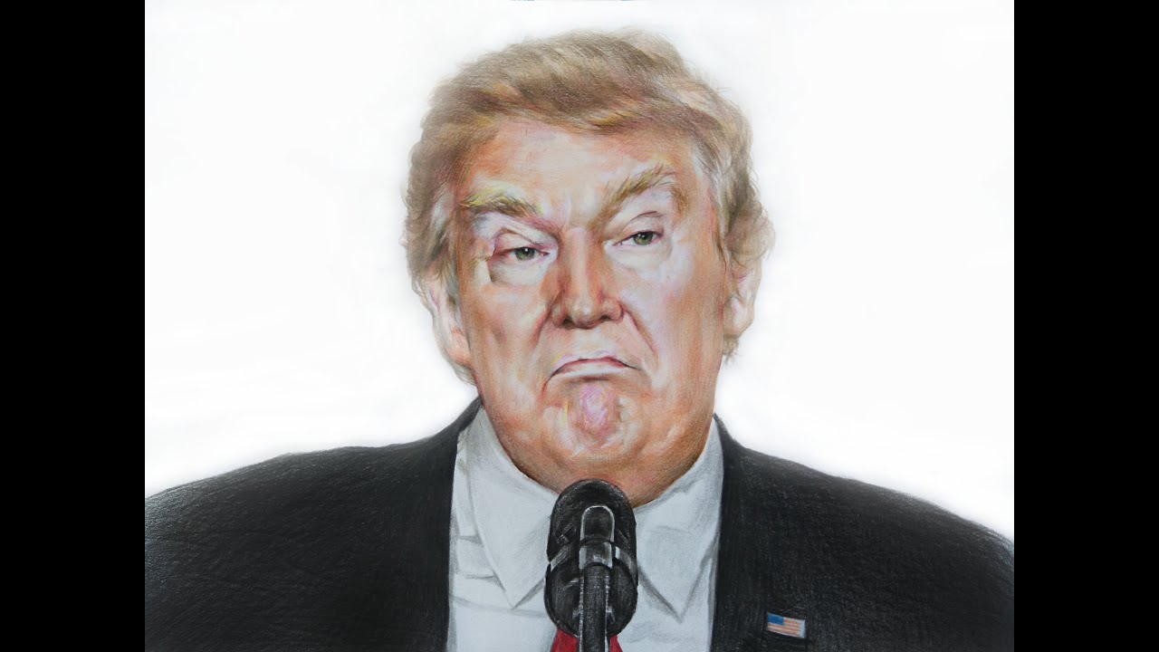 How to draw realistic Donald Trump | President of The United States ...