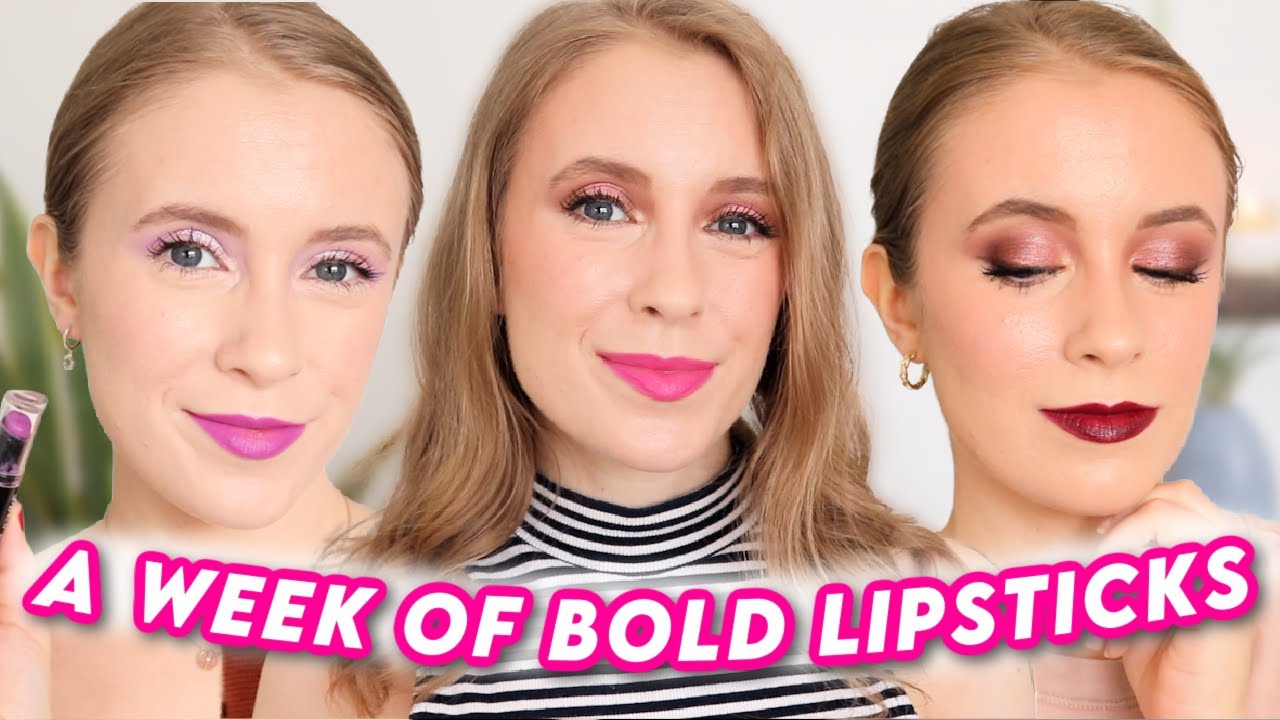 TRYING ALL MY BOLDEST LIPSTICKS: 7 Looks! (Bold Lipstick Week Challenge ...