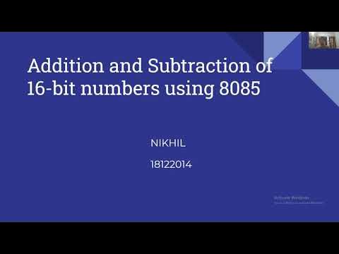 Addition and Subtraction of 16 bit 8085 - YouTube