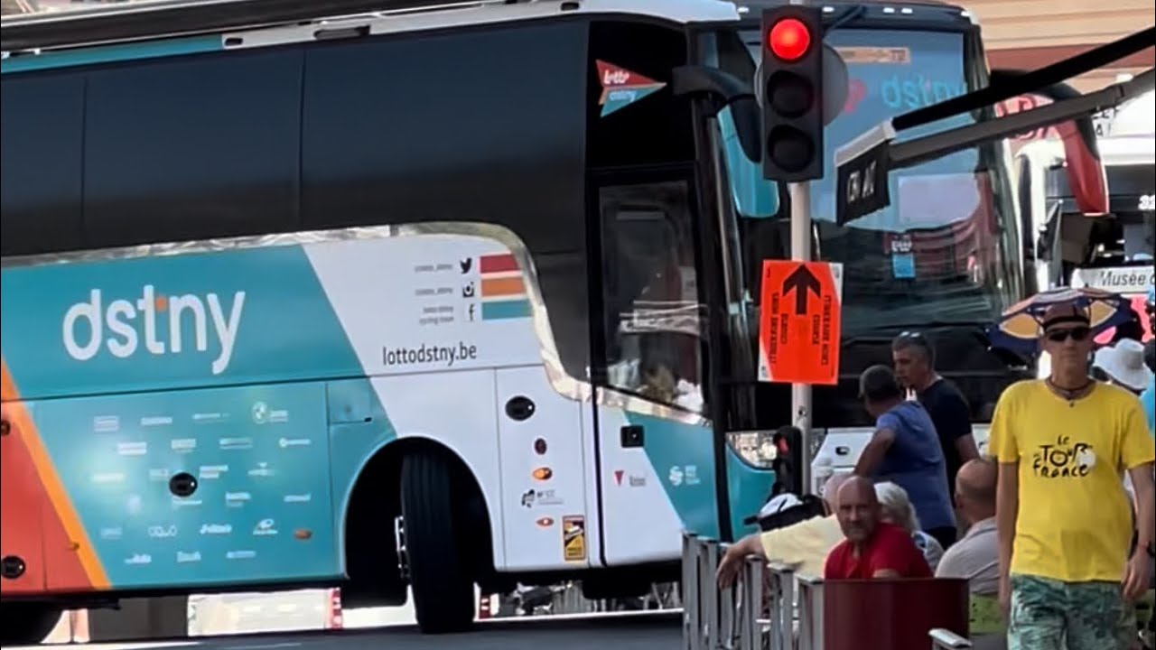 2024 Tour de France Team Buses in Nice - YouTube