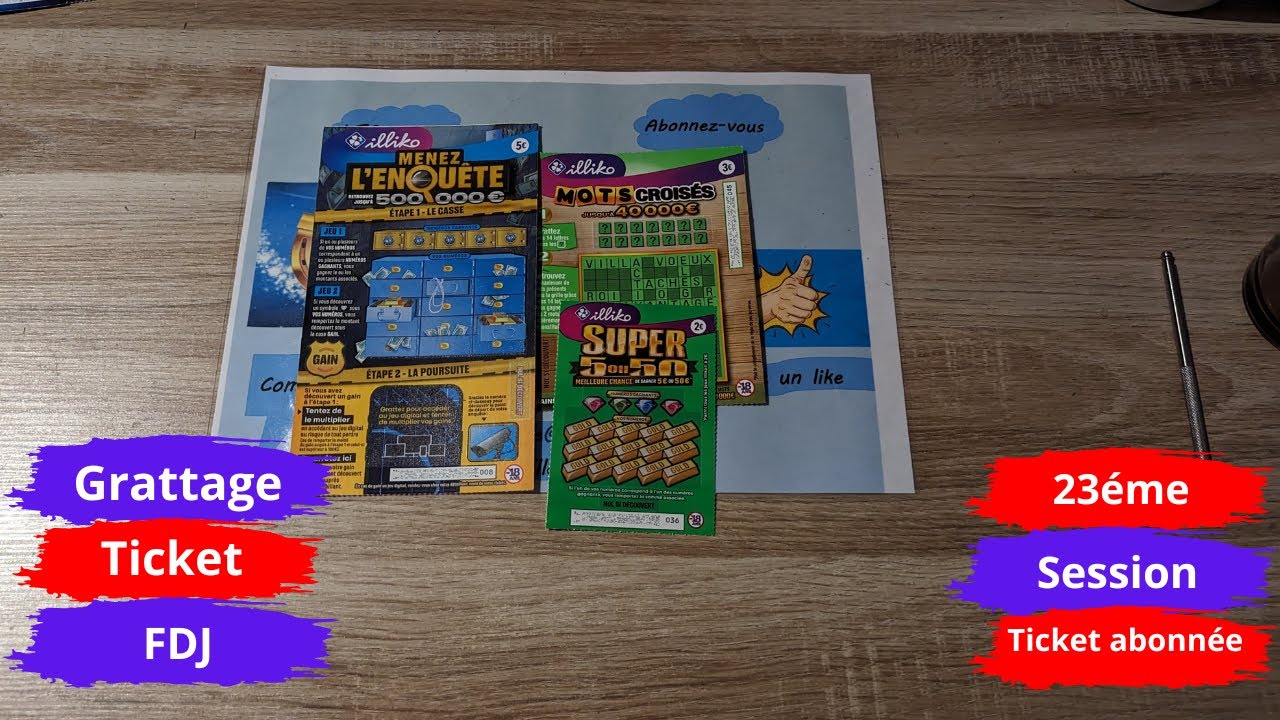Grattage FDJ 23éme Session tickets abonnée #8 #grattage #fdj #illiko # ...