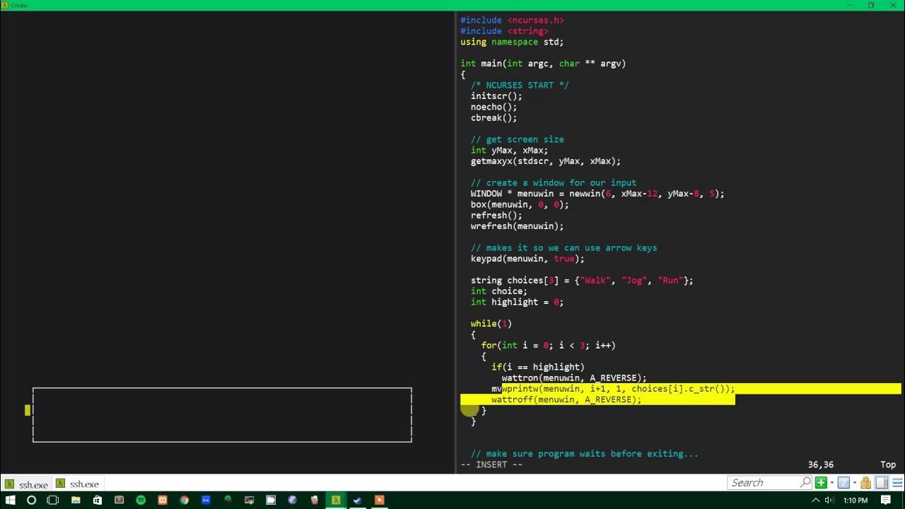 Ncurses Tutorial 7 - Basic Menu System - YouTube