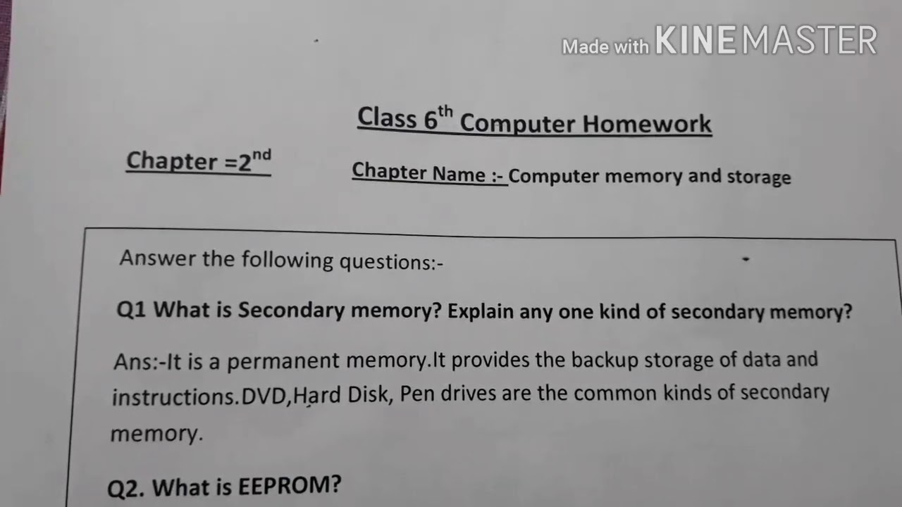 Class 6th chapter 2nd computer homework - YouTube