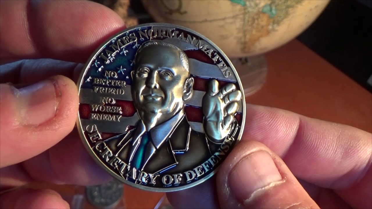 General Mattis Secretary of Defense Marine Corps Challenge Coin - YouTube