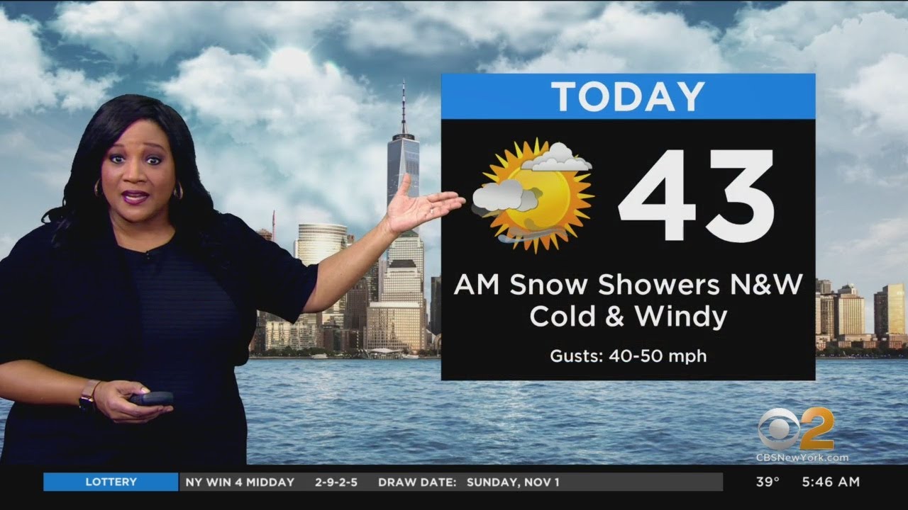 New York Weather: Cold, Windy Monday - YouTube
