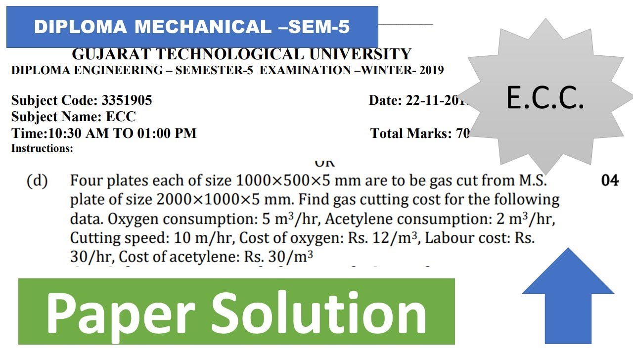 ECC II Paper solution ii Welding Numerical (Winter-2019) #GTU #5THSEM # ...