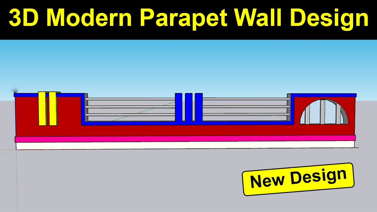 Modern Parapet Wall Design || Best 3D House Parapet Wall Design with ...