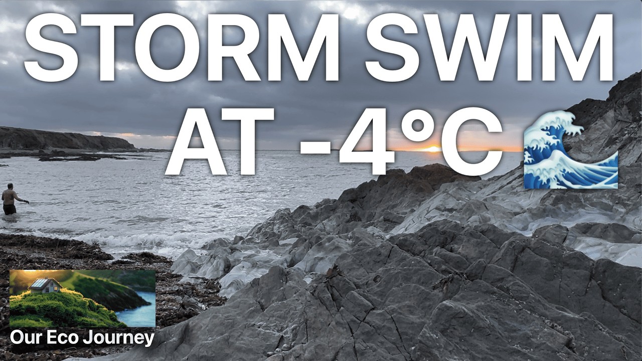 Storm Swimming at Sunrise 🌊 | 23mph Winds vs 8°C Irish Sea | Wild ...