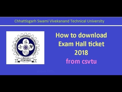 How to download CSVTU Admit card 2018 II CSVTU Hall ticket download ...