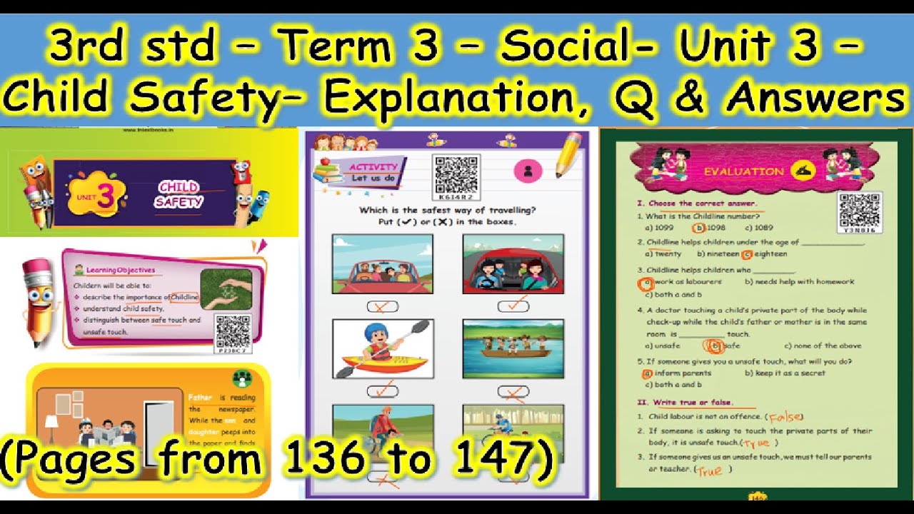 3rd std - Term 3- Social Science- Unit 3- Child Safety- Explanation ...