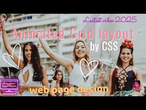 Animated Grid layout by CSS,CSS tutorial webpage design by CSS,projects CSS, #gridlayout# ...