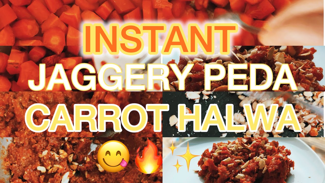 Easy Carrot Halwa Recipe | Quick Method Using Jaggery & Peda | No Milk ...
