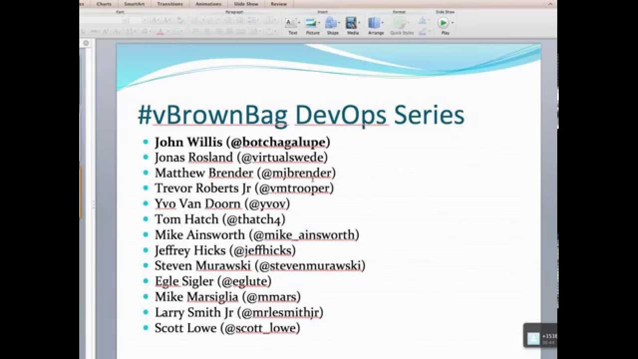 #vBrownBag Follow-Up Introduction to DevOps with John Willis (@botchagalupe) - YouTube