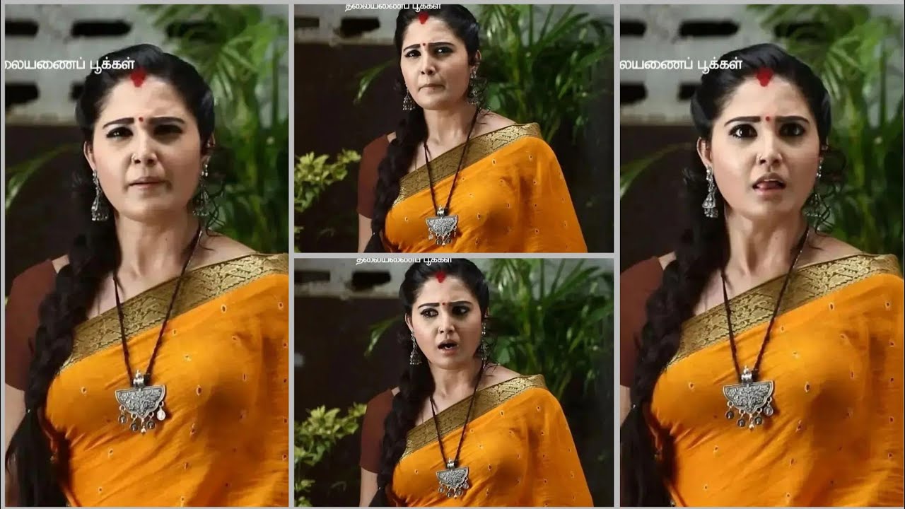 Tamil Serial actress SANDRA AMY Hot figure in saree without BRA💋💋💋 - YouTube