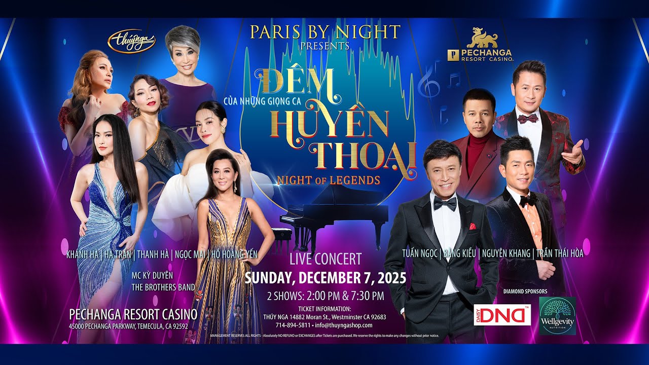 PBN Live Concert | Đêm Của Những Giọng Ca Huyền Thoại | Pechanga Resort ...