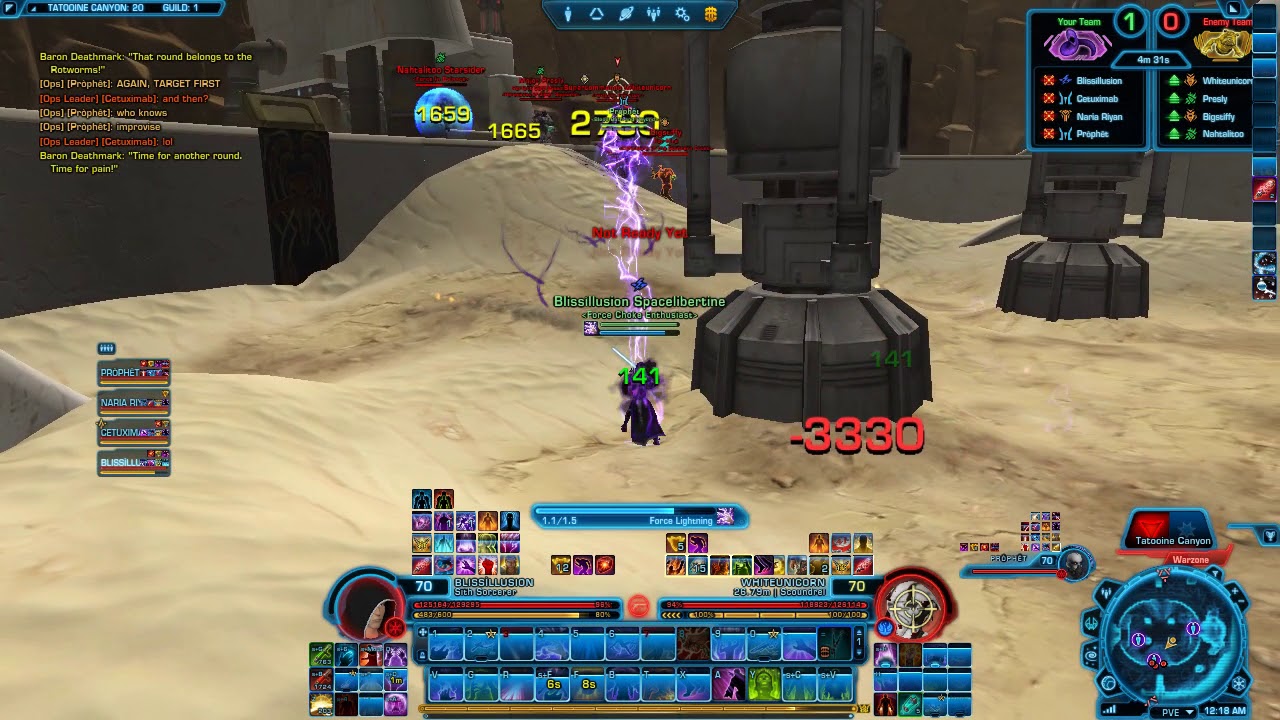 SWTOR PVP All Heal Team Vs. All Damage Team Arena - YouTube