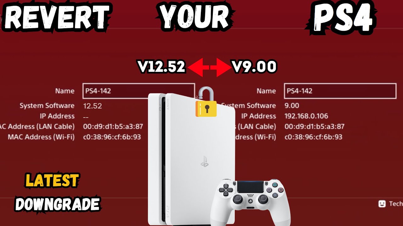 How To Revert Your PS4 From v12.52 To V9.00 without usb - YouTube