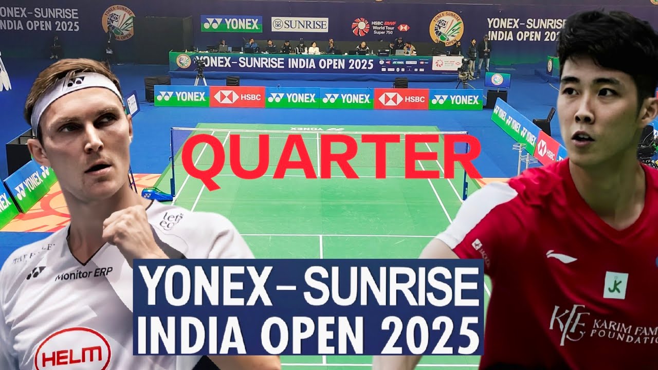 VIKTOR AXELSEN V/S LOH KEAN YEW YONEX-SUNRISE INDIA OPEN 2025 QUARTER MEN'S SINGLES - YouTube